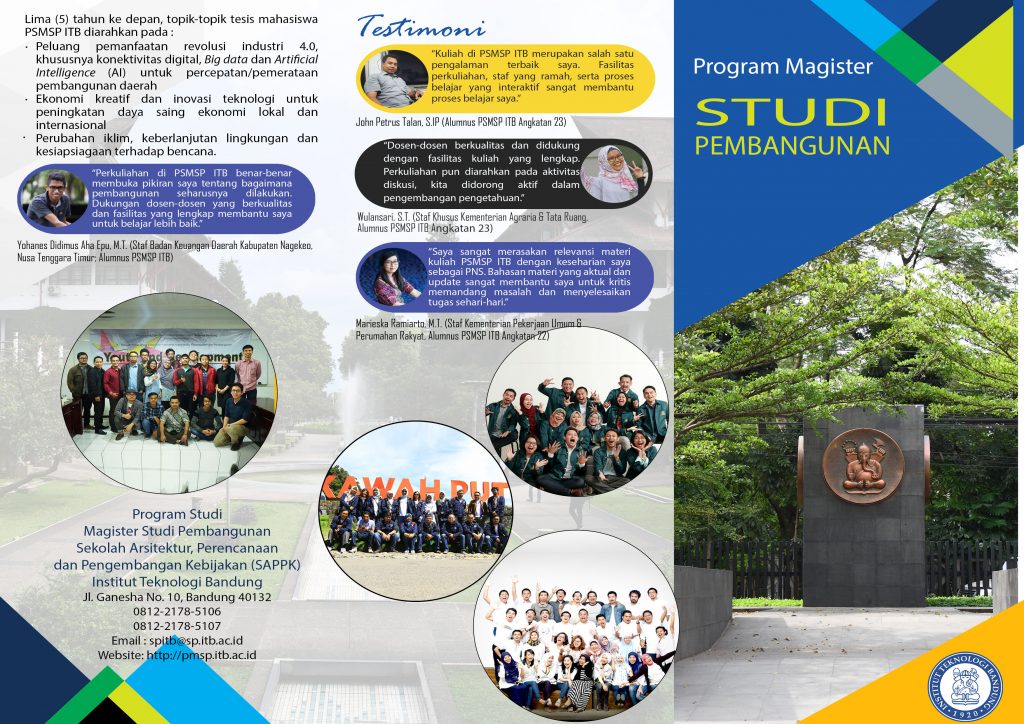Brosur – Program Magister Studi Pembangunan
